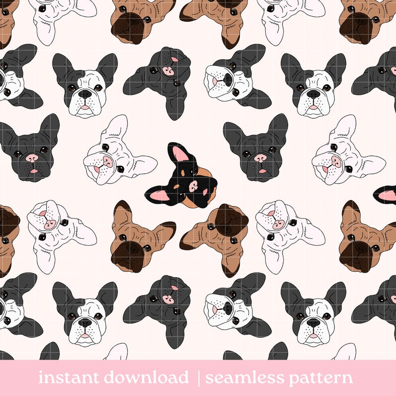 French Bulldog Pattern - Etsy