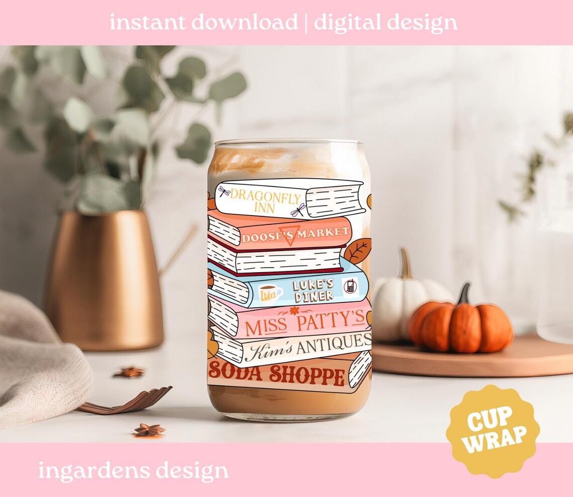 Fall Book Stack PNG, Stars Hollow Girls Png, Gilmore Autumn Fall Season ...
