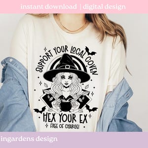 Support Your Local Coven SVG PNG, Halloween Witch Design, Magical ...
