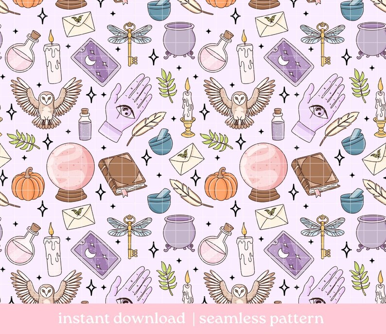Magic Pattern, Magical Seamless Pattern, Mystical Pattern, Digital ...