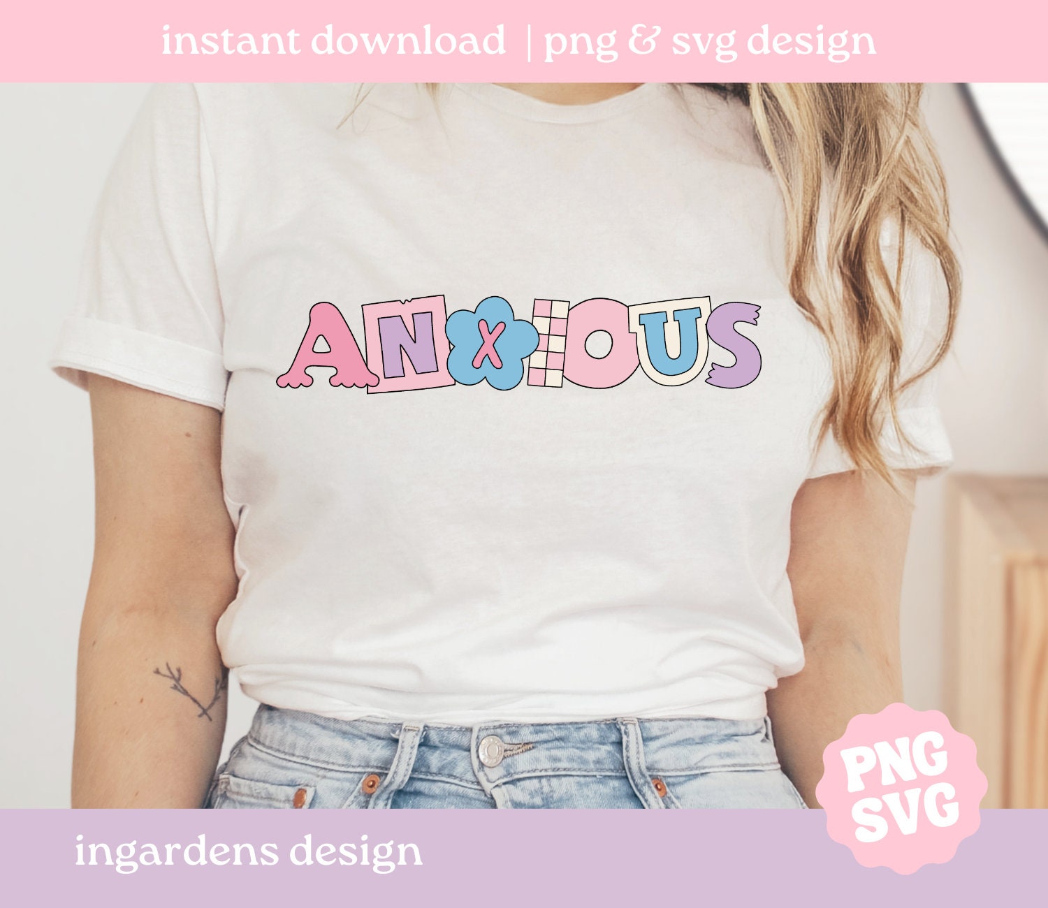 Anxious SVG PNG | Mental Health Svg Png, Self Care Png, Self Love Svg ...