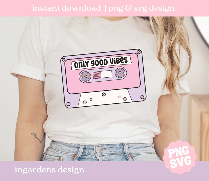 Good Vibes Only SVG PNG, Retro Tape 90s 2000s Svg Png, Trendy Retro Png ...