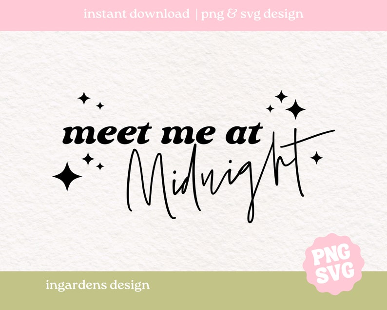 Meet Me at Midnight SVG PNG Boho Svg Retro Svg Svg for Tshirt Retro ...