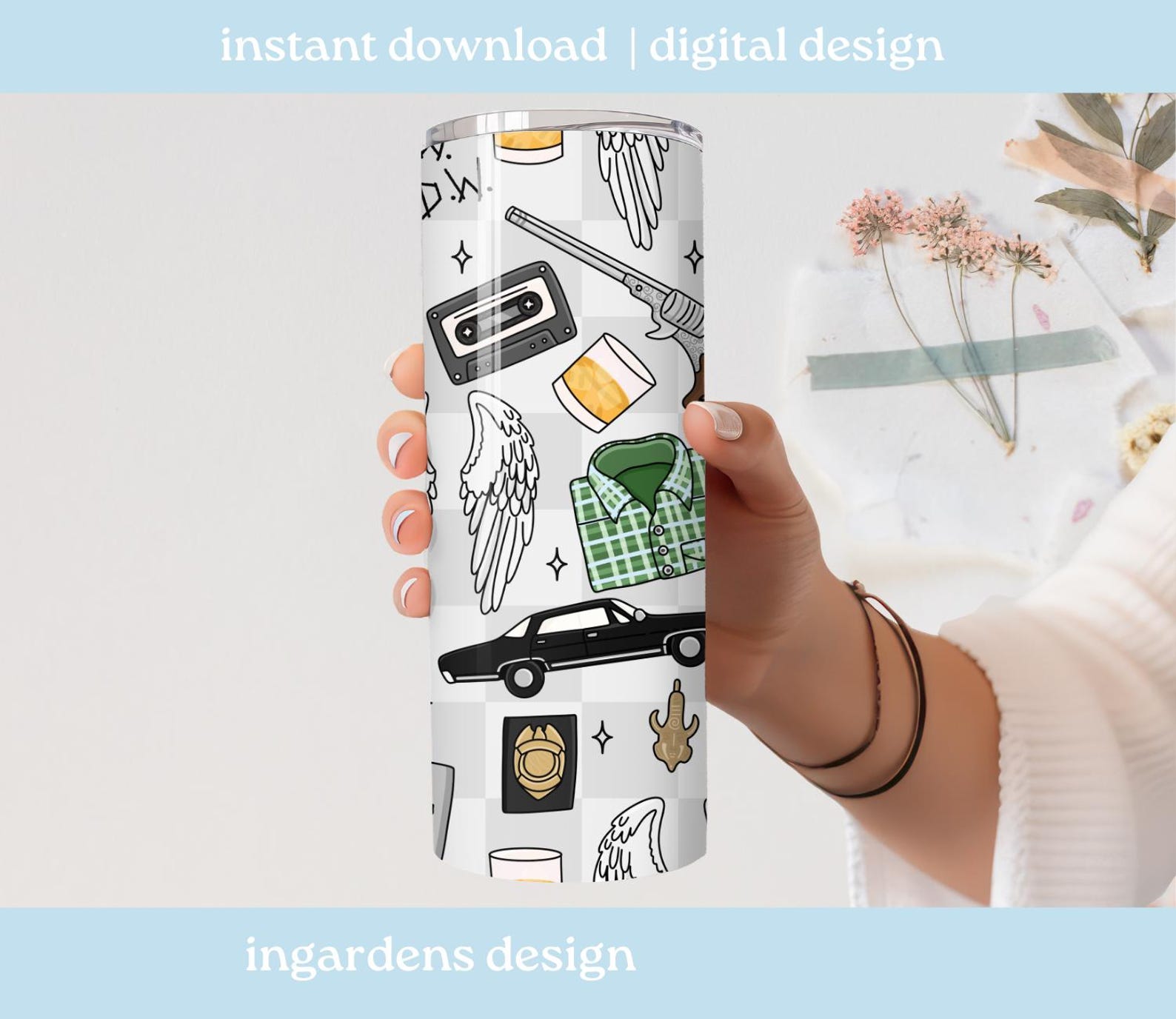 Supernatural Seamless Pattern PNG, Pop Culture Supernatural Seamless ...