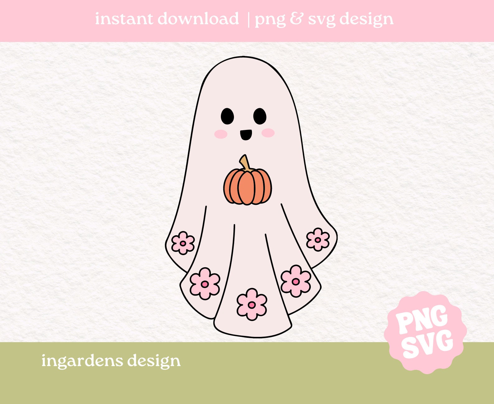 Pumpkin Ghost SVG PNG Pumpkin Fall Autumn October Png Png - Etsy