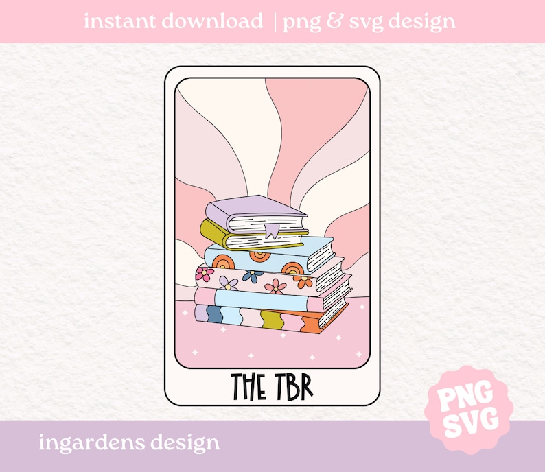 The TBR Tarot Card SVG PNG, Design for Tarot Card, Bookish Png Svg ...
