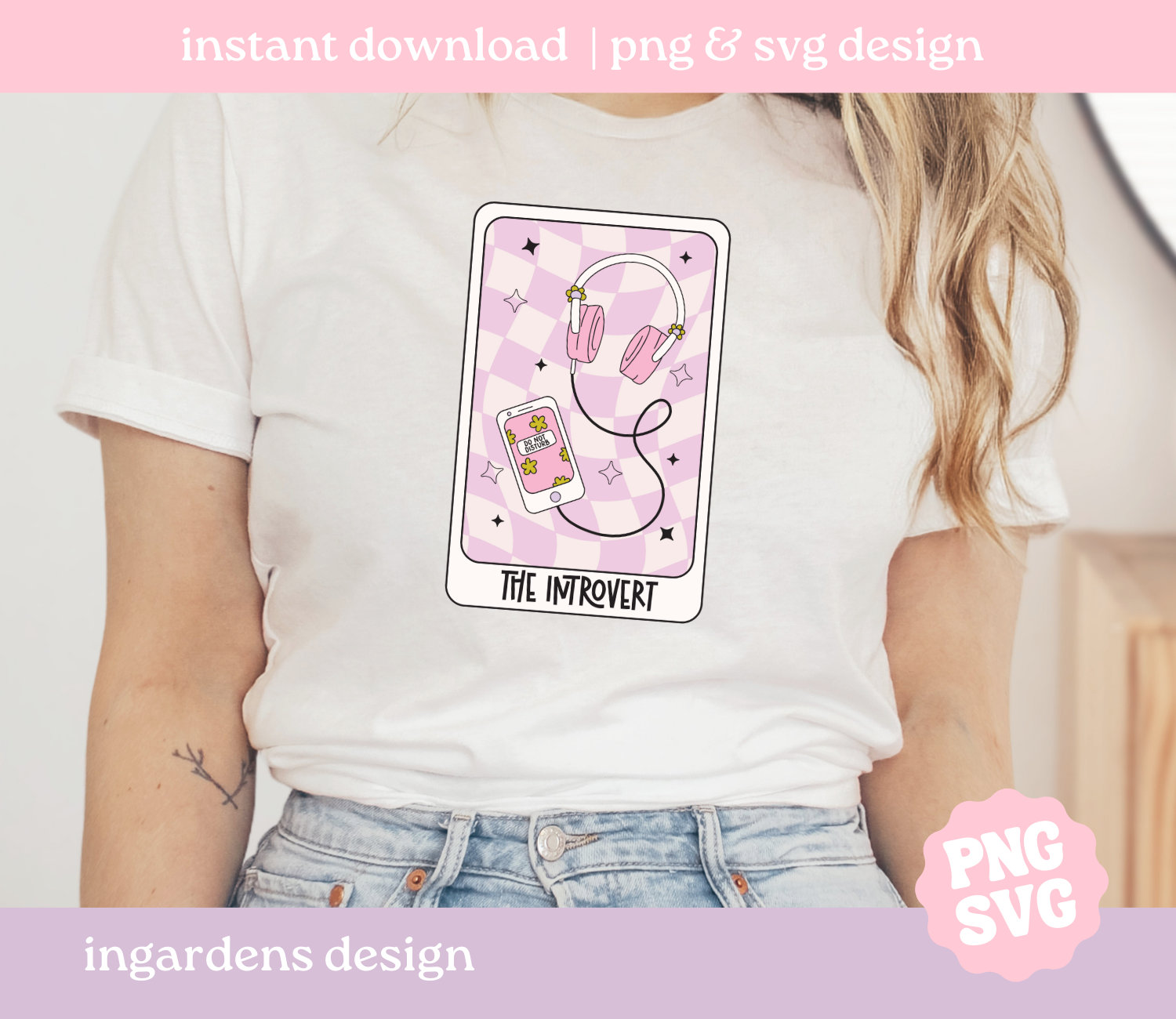 The Introvert Tarot Card SVG PNG, Mental Health Design for Tarot Card ...