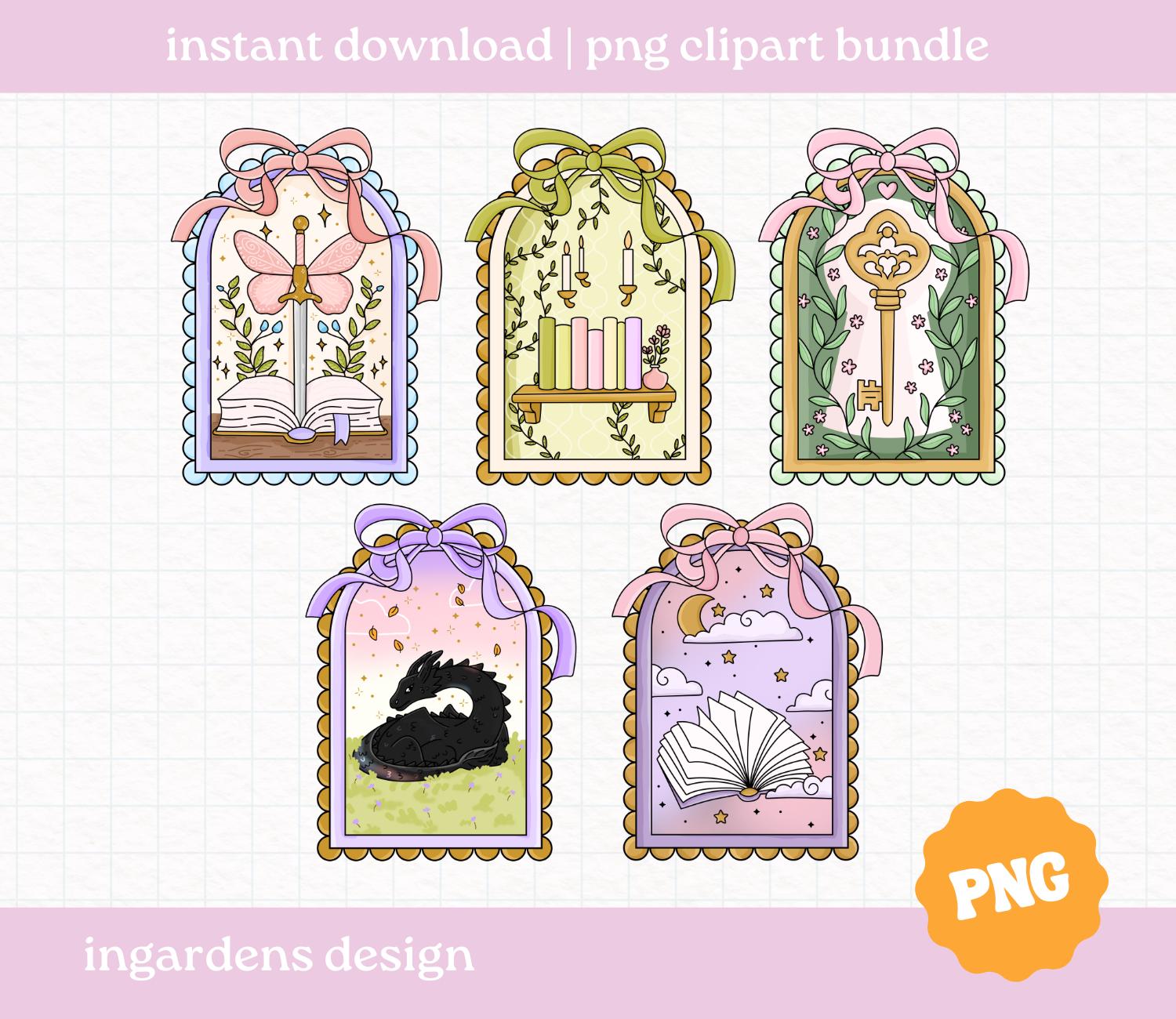 Fantasy Bookish Bundle PNG, Bookish Png, Fantasy Bookish Png, Digital ...