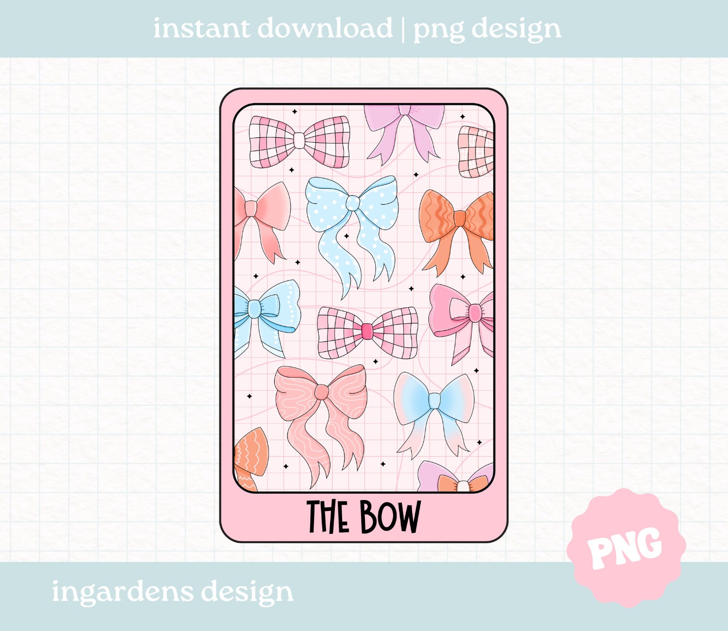 The Bow Tarot Card PNG, Design for Tarot Card, Digital Design Download ...