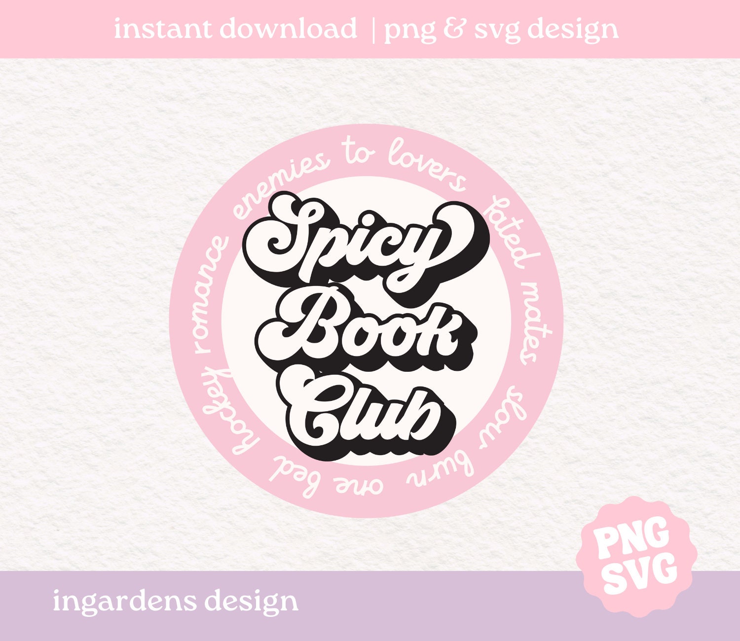 Spicy Book Club PNG SVG, Bookish Png Svg, Badge Svg Png - Etsy