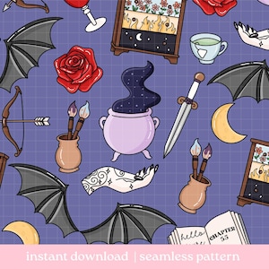 ACOTAR Seamless Pattern PNG, Digital Download, Repeat Pattern - Etsy