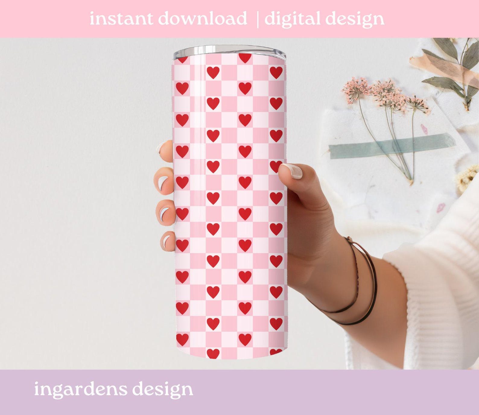 Checkered Heart Seamless Pattern, Checkered Seamless Pattern, Digital ...