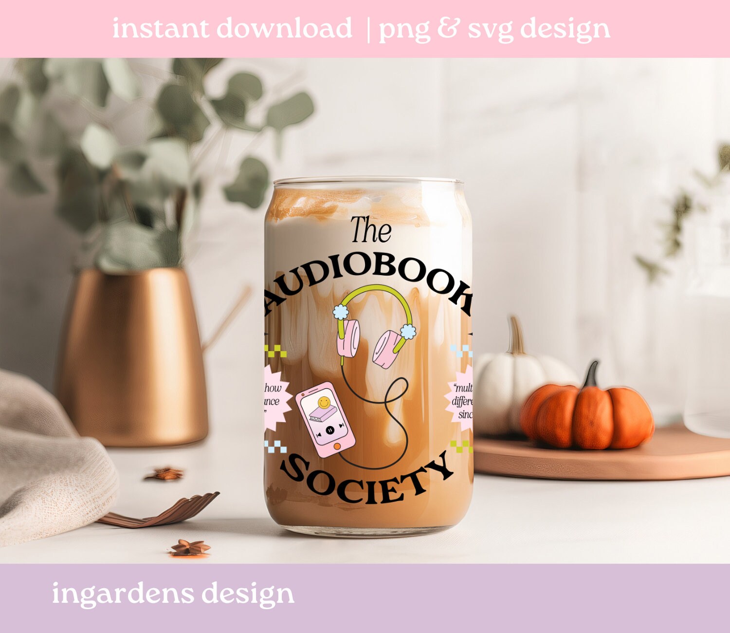 Audiobook Society PNG SVG, Bookish Png Svg, Digital Download Art for T ...