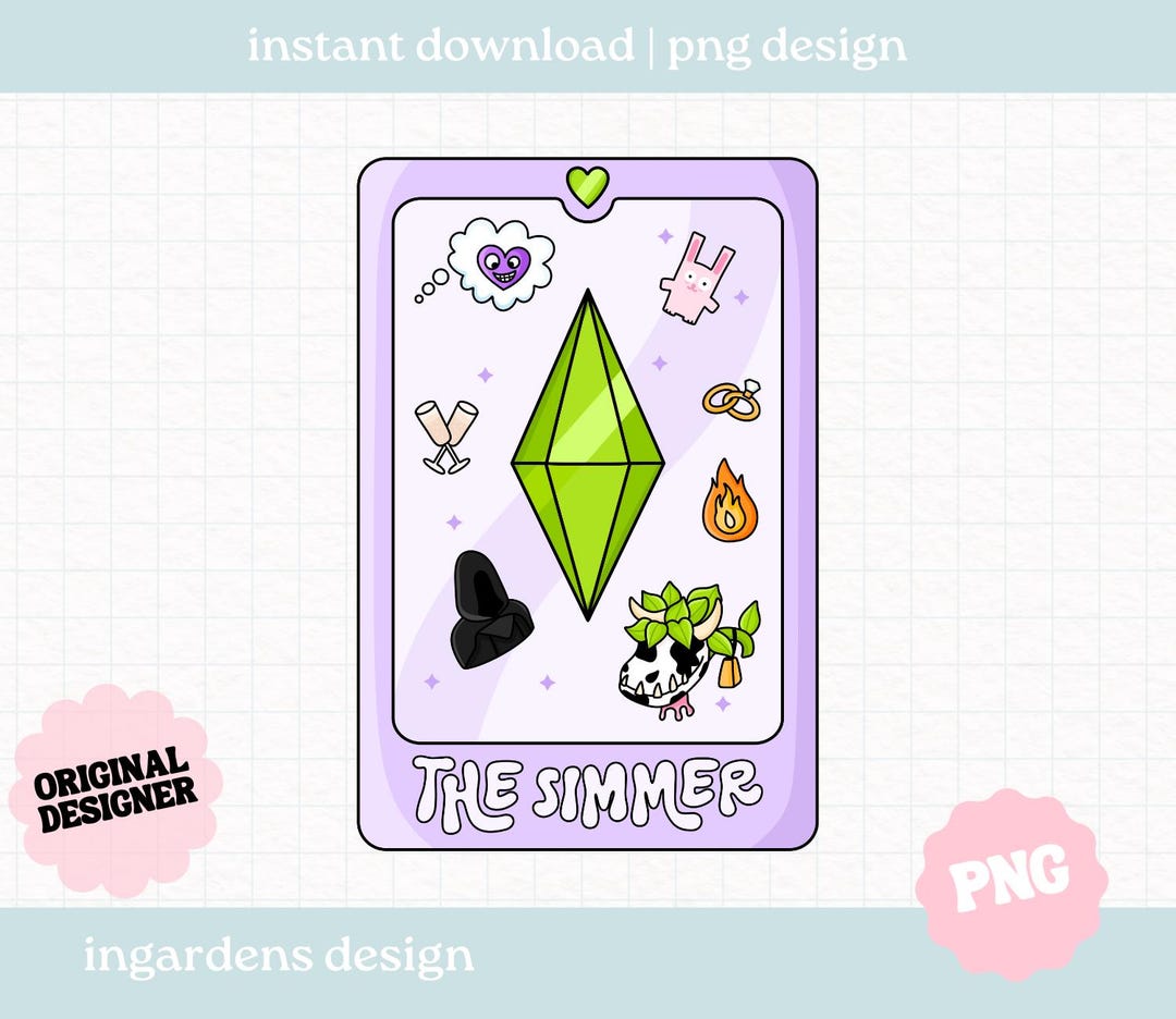 Simmer Tarot Card PNG, Gamer Png Design, Digital Download for Tee ...
