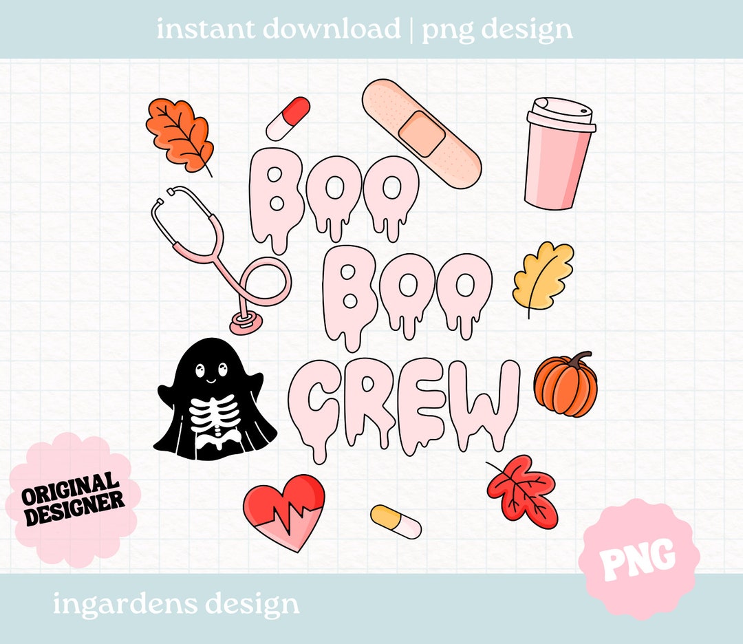 Boo Boo Crew PNG, Fall Nurse Doctor Design Png, Digital Download for T ...