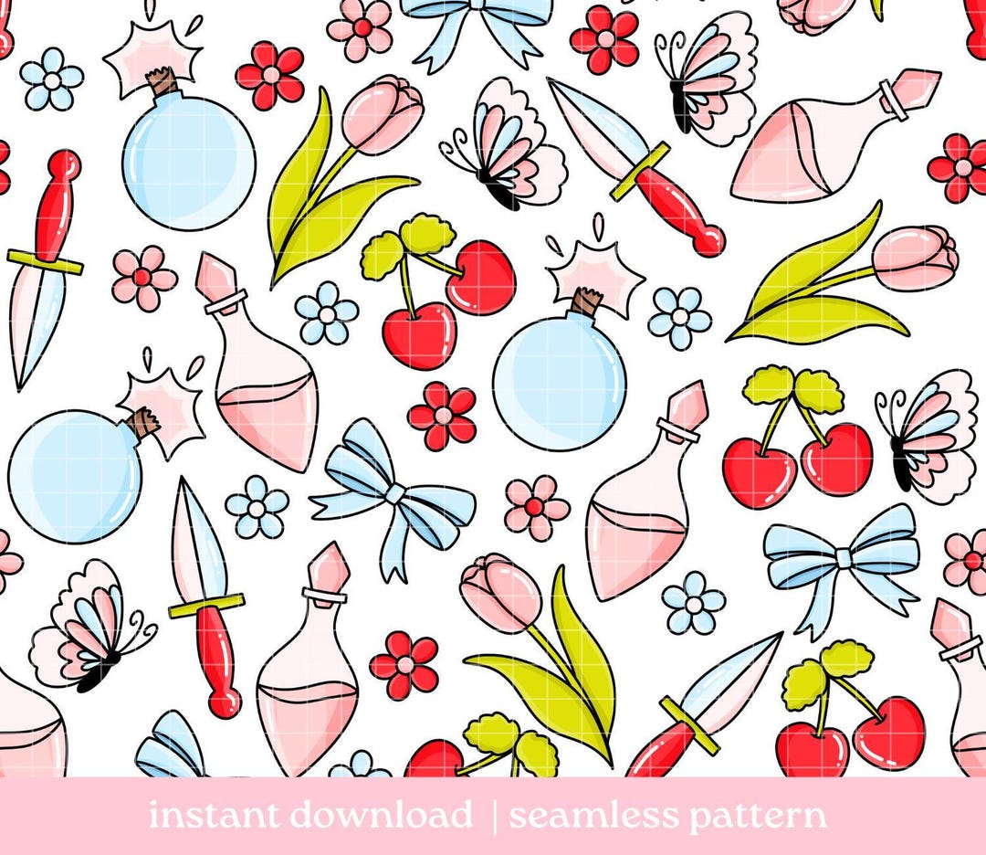 Fem Rage Seamless Pattern PNG, Digital Download, Seamless Pattern ...