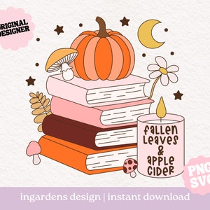 Autumn Books SVG PNG, Autumn Fall Cozy Bookish Png Svg, Digital ...