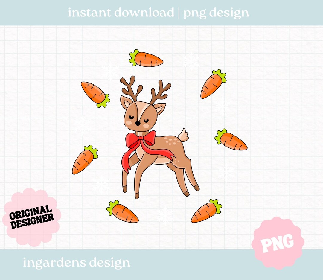 Reindeer and Carrots PNG, Christmas Winter Cozy Png, Digital Download ...