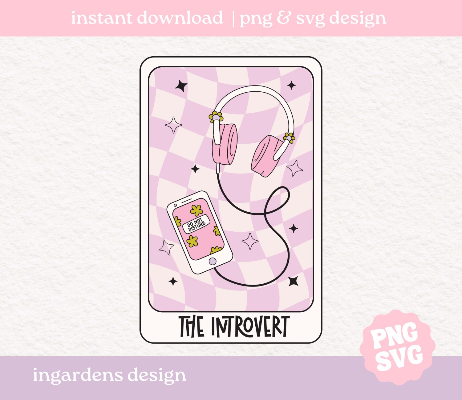 The Introvert Tarot Card SVG PNG, Mental Health Design for Tarot Card ...