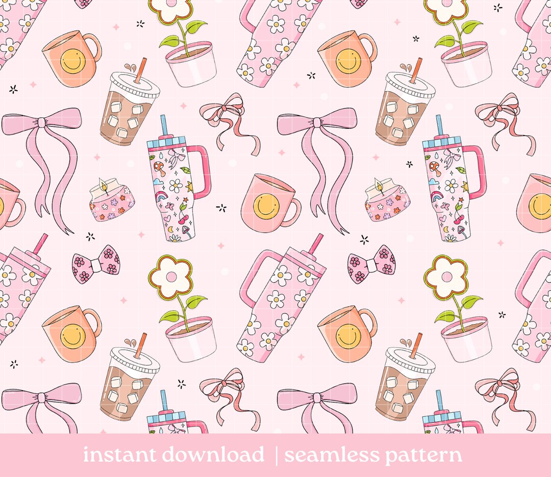 Girly Girl Seamless Pattern, Soft Girl Pattern, Digital Download, Seamless Pattern, Girly Girl ...