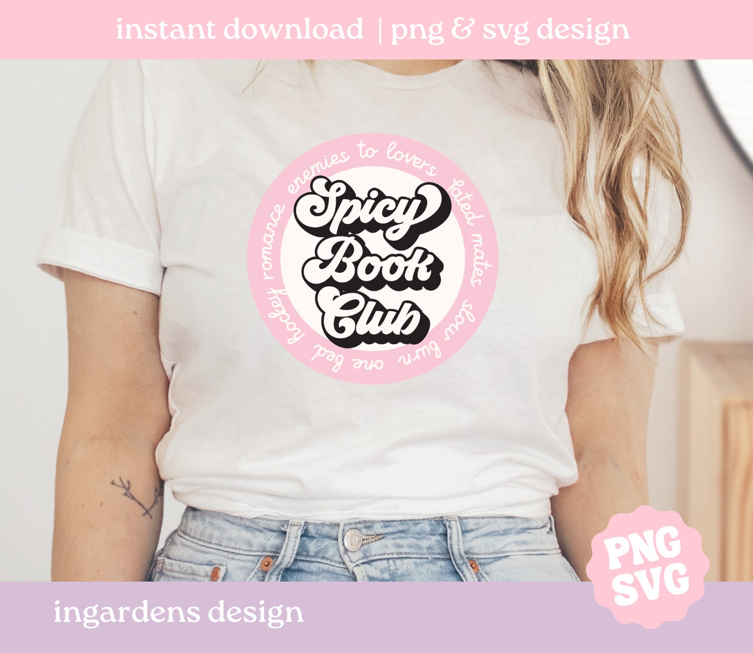 Spicy Book Club PNG SVG, Bookish Png Svg, Badge Svg Png - Etsy