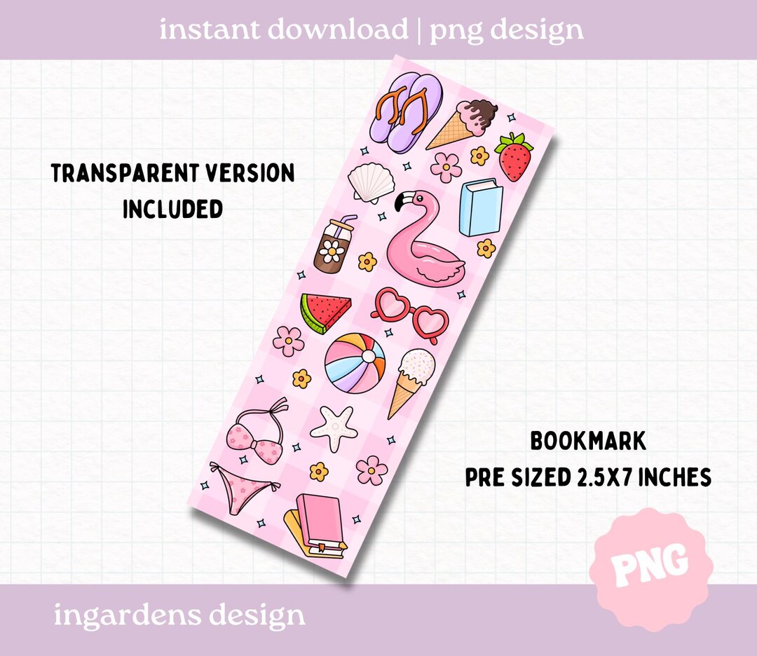 Summer Vibes Bookmark PNG, Digital Bookmark, Printable Bookmark ...