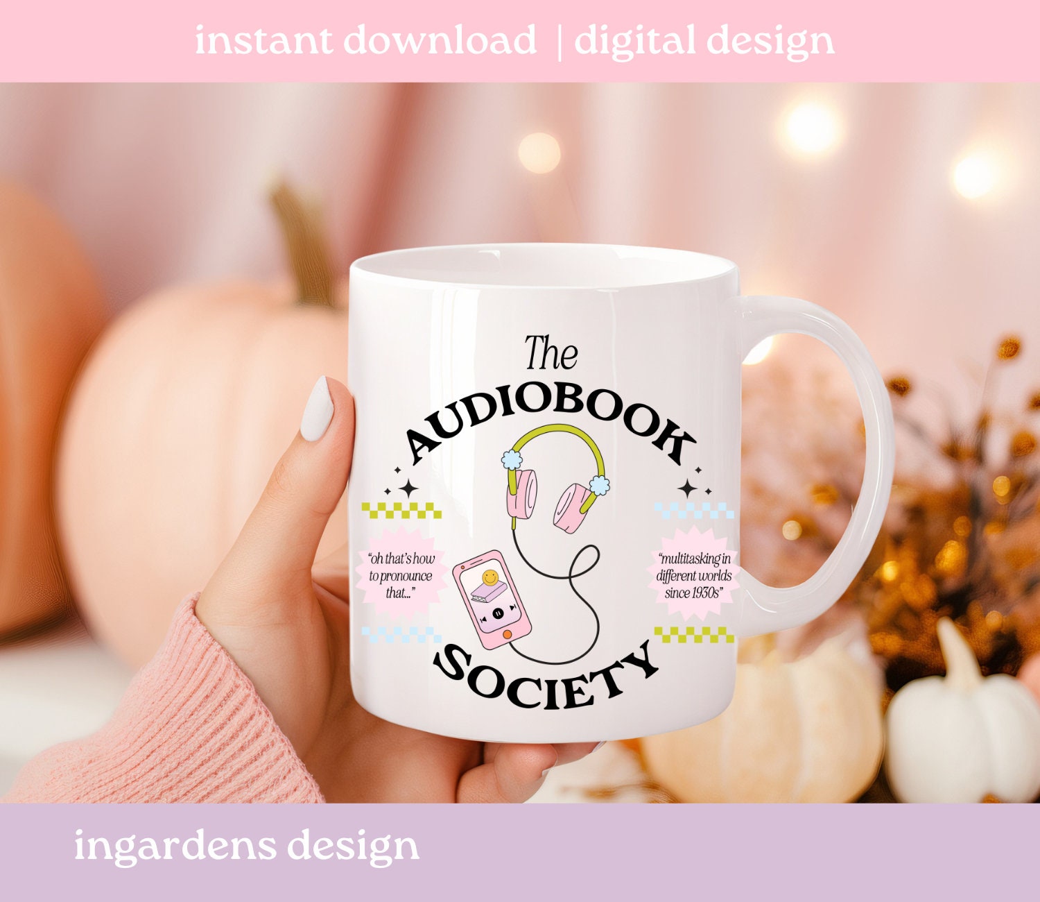 Audiobook Society PNG SVG, Bookish Png Svg, Digital Download Art for T ...