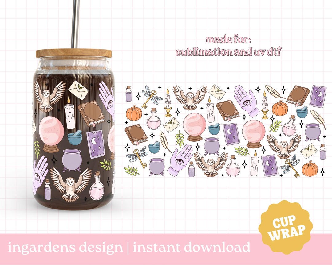 Magic Cup Wrap PNG, Witch Wizard Cup Wrap PNG Design for T-shirts ...