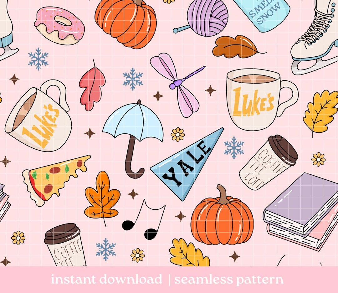 Gilmore Girls Seamless Pattern, Stars Hollow Pattern, Digital Download, Seamless Pattern, Repeat ...