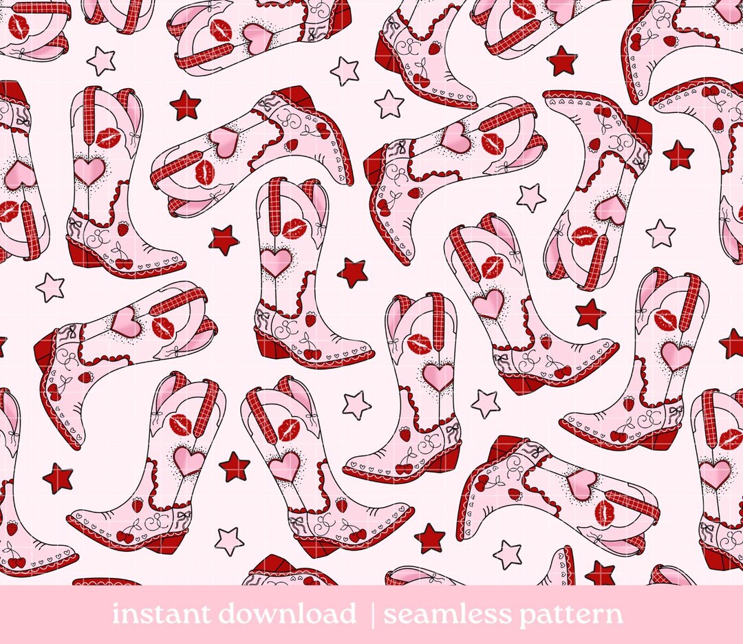 Short N Sweet Cowgirl Seamless Pattern, Seamless Pattern, Cute Cowgirl ...