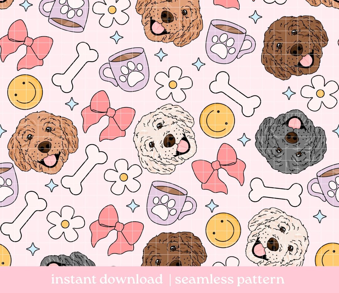 Labradoodle Breeds Dog Seamless Pattern PNG, Digital Download, Seamless ...
