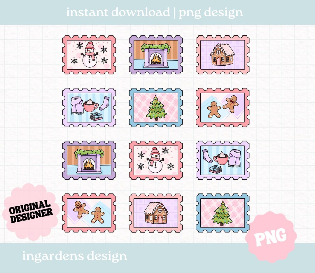 Christmas Stamp PNG, Christmas Design Png, Digital Download for T-shirt ...