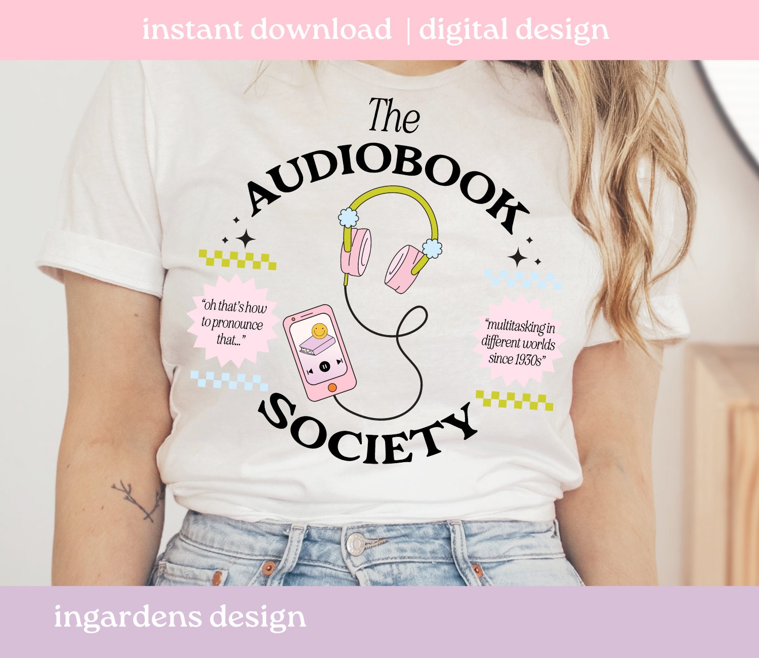 Audiobook Society PNG SVG, Bookish Png Svg, Digital Download Art for T ...