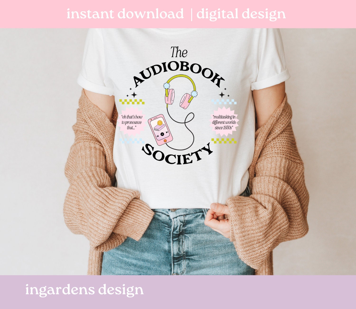 Audiobook Society PNG SVG, Bookish Png Svg, Digital Download Art for T ...