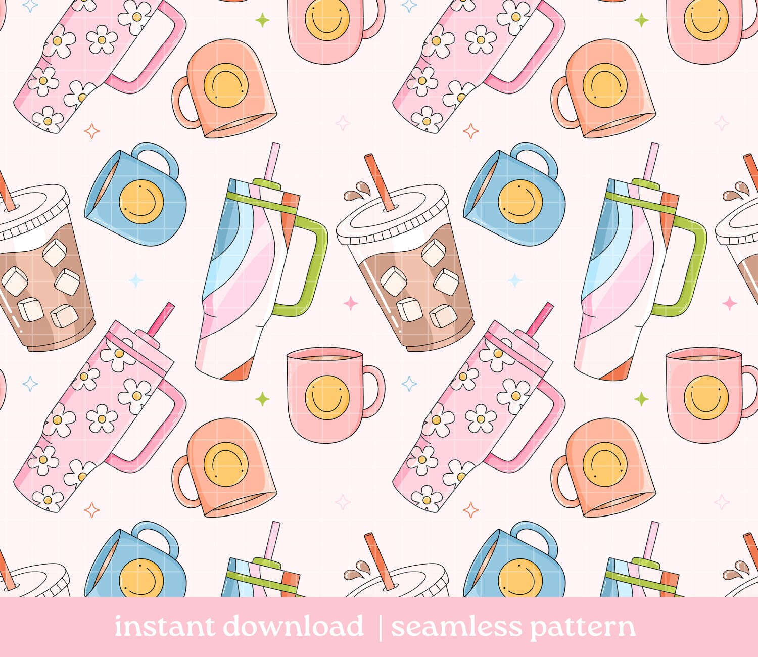 Coffee Lover Seamless Pattern, Digital Download, Seamless Pattern, Repeat Pattern - Etsy
