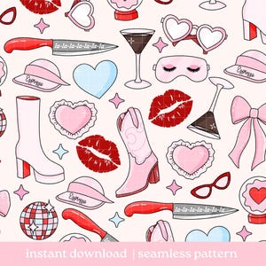 Girly Pop Seamless Pattern, Seamless Pattern, Cute Sweet Short Seamless ...