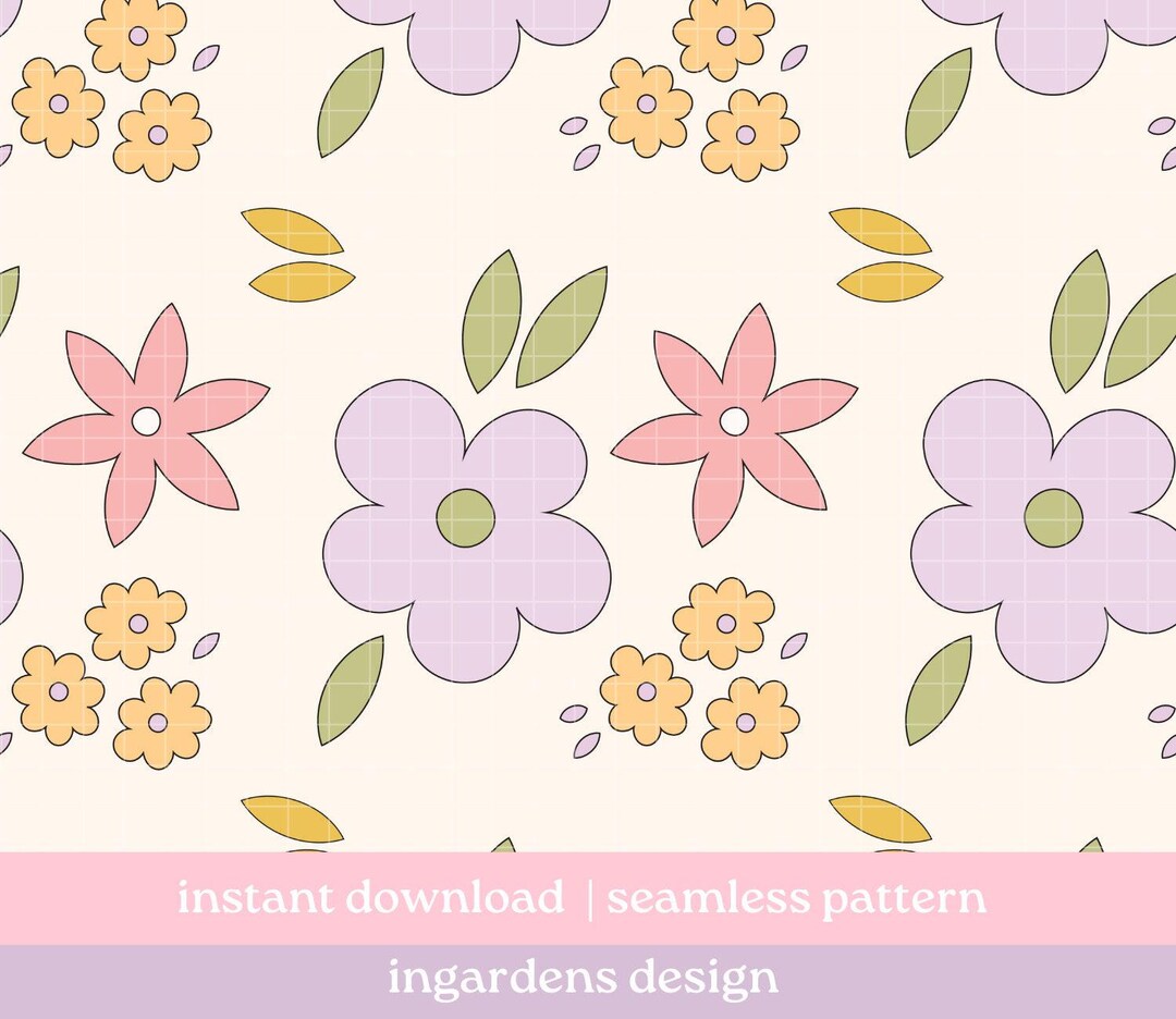 Spring Garden Seamless Pattern, Digital Download, Seamless Pattern ...