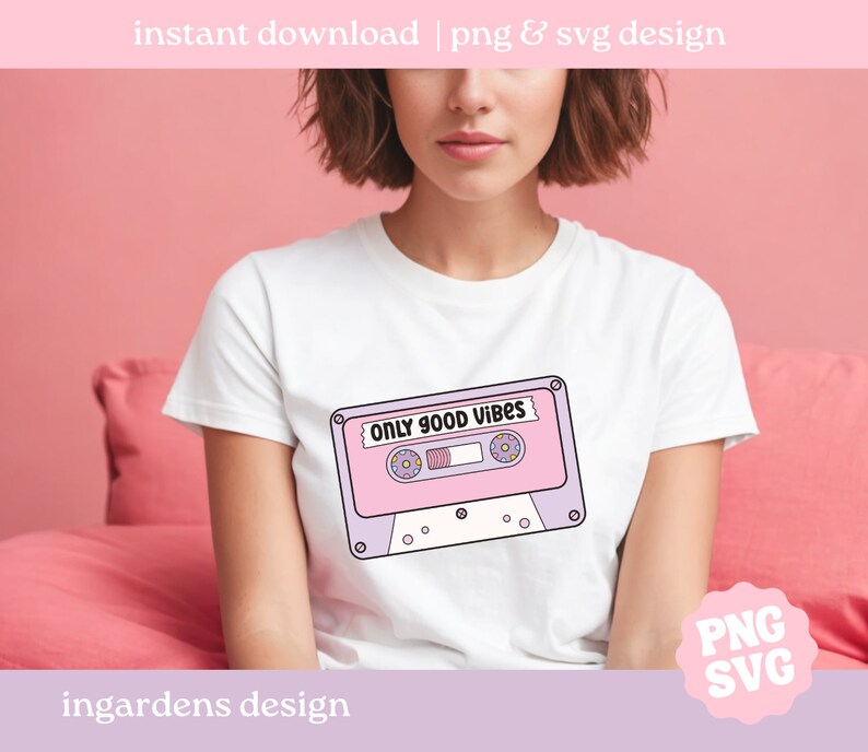 Good Vibes Only SVG PNG, Retro Tape 90s 2000s Svg Png, Trendy Retro Png ...