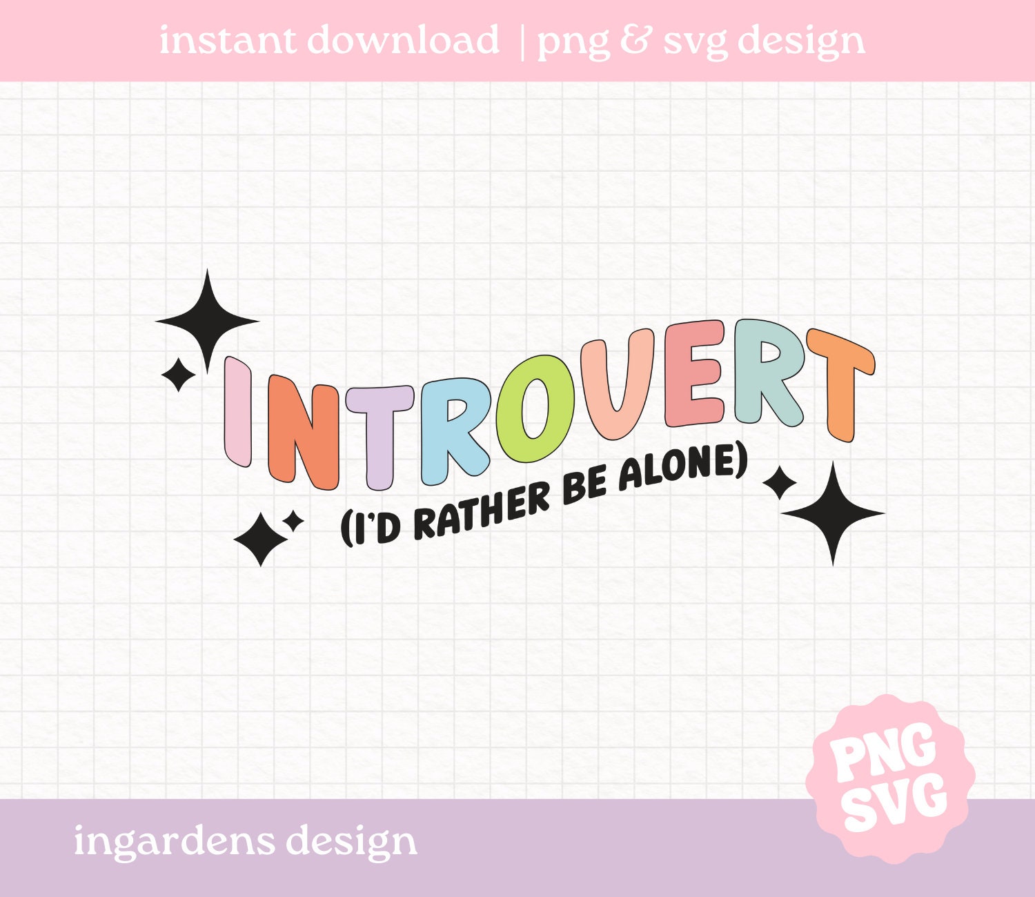 Introvert PNG SVG Introvert Mental Health Design for T-shirt - Etsy