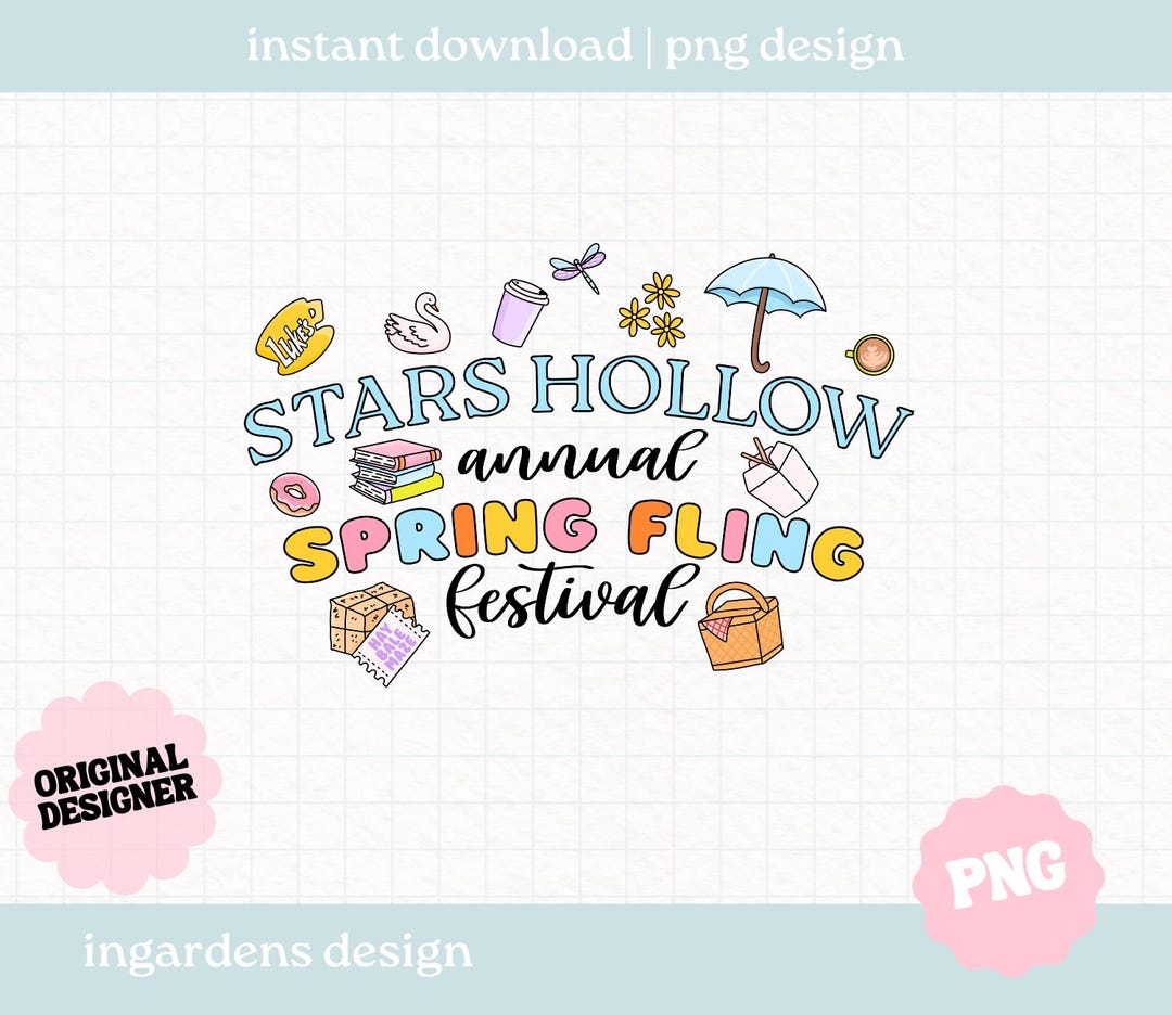 Spring Fling PNG, Stars Hollow Girls Png, Spring Season Png Digital ...