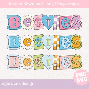 Besties PNG SVG, Trendytype Svg Png, Design for T-shirts, Mugs ...