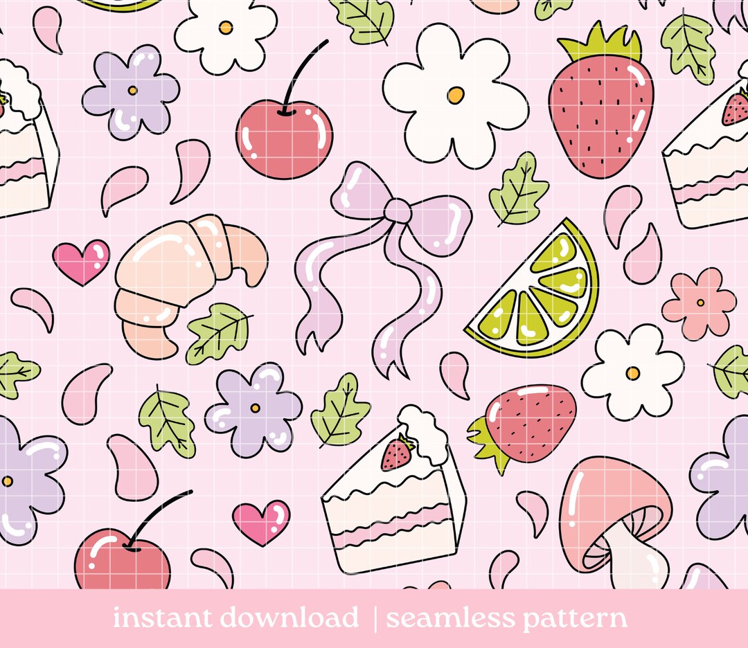 Picnic Pattern, Seamless Pattern, Spring Picnic Seamless Pattern ...