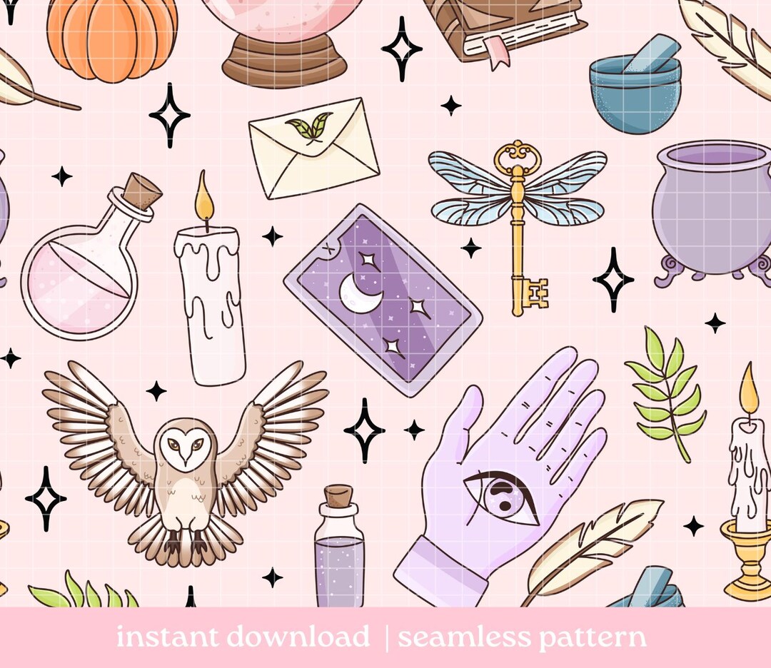 Magic Pattern, Magical Seamless Pattern, Mystical Pattern, Digital ...