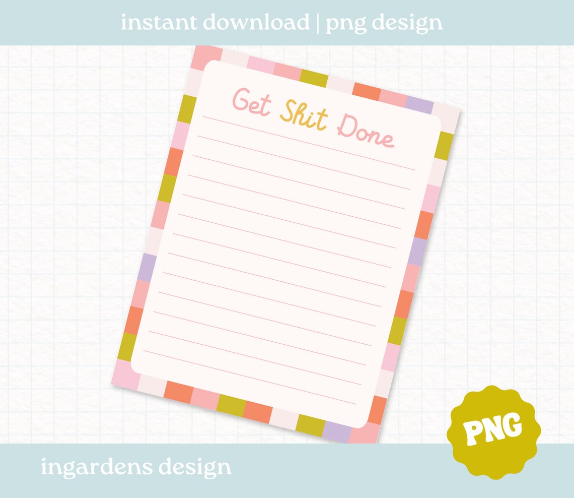 To Do Notepad Svg Png, Letter Size to Do List, Trendy to Do Lists Svg ...