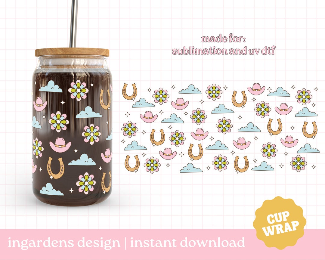 Create Your Own Luck Cup Wrap, Western Cup Wrap, Cowgirl Cup Wrap, 16oz ...