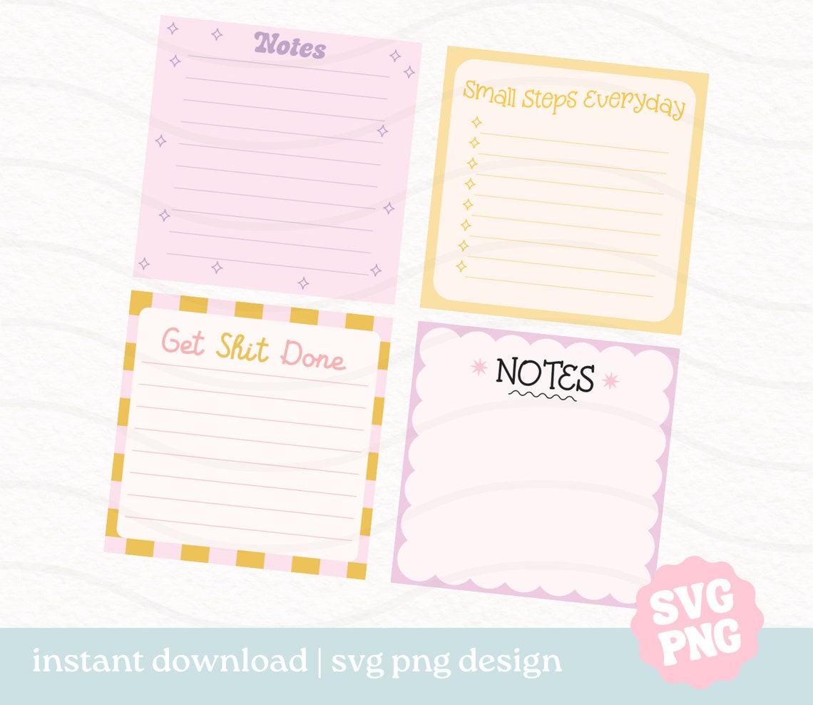 Notepad Svg Png, Trendy to Do Lists Svg Png, Printable Note to Do List ...