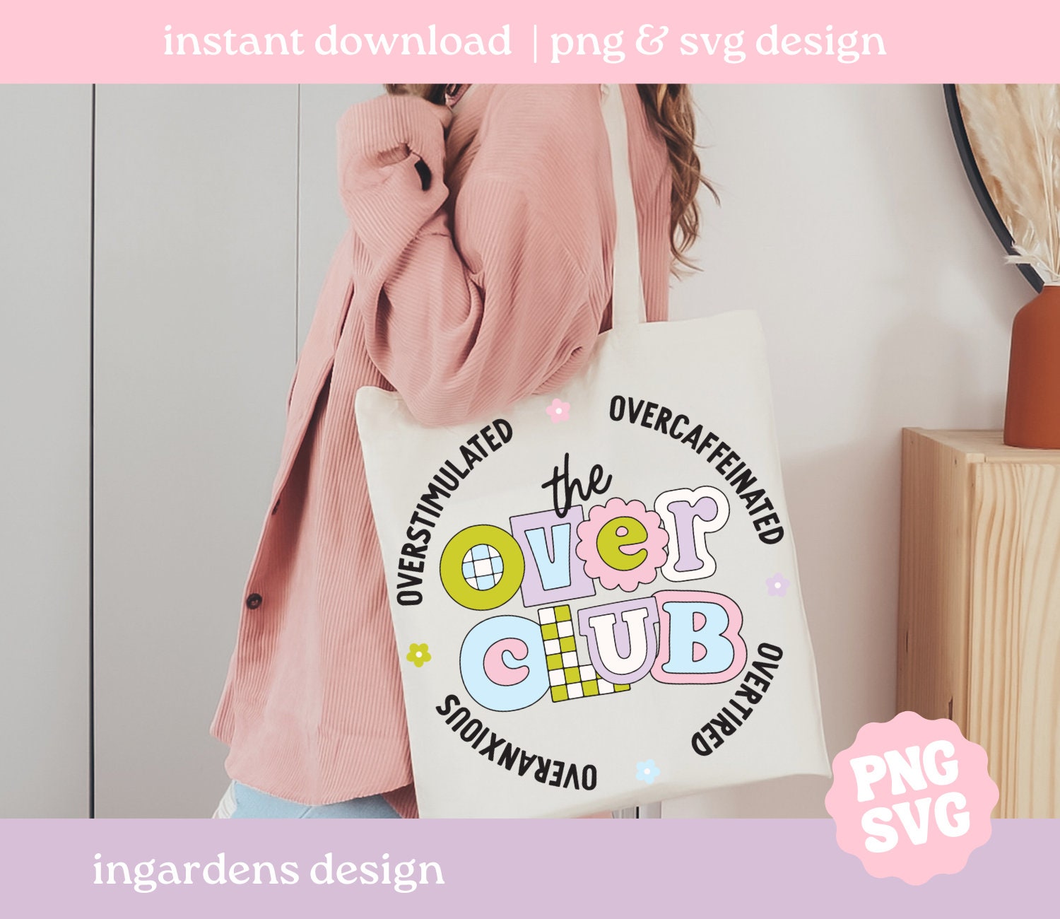 The Over Club PNG SVG, Mental Health Svg Png Design for T-shirt ...