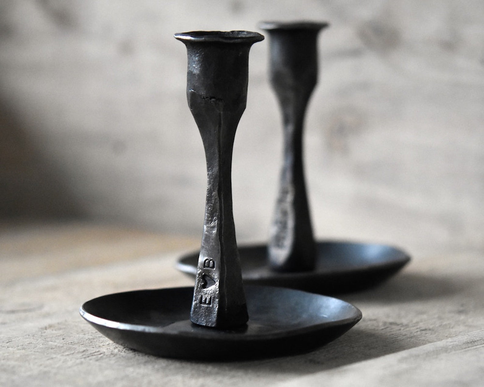 A Pair of CANDLESTICKS Iron Hand Forged Gift Personalized | Etsy