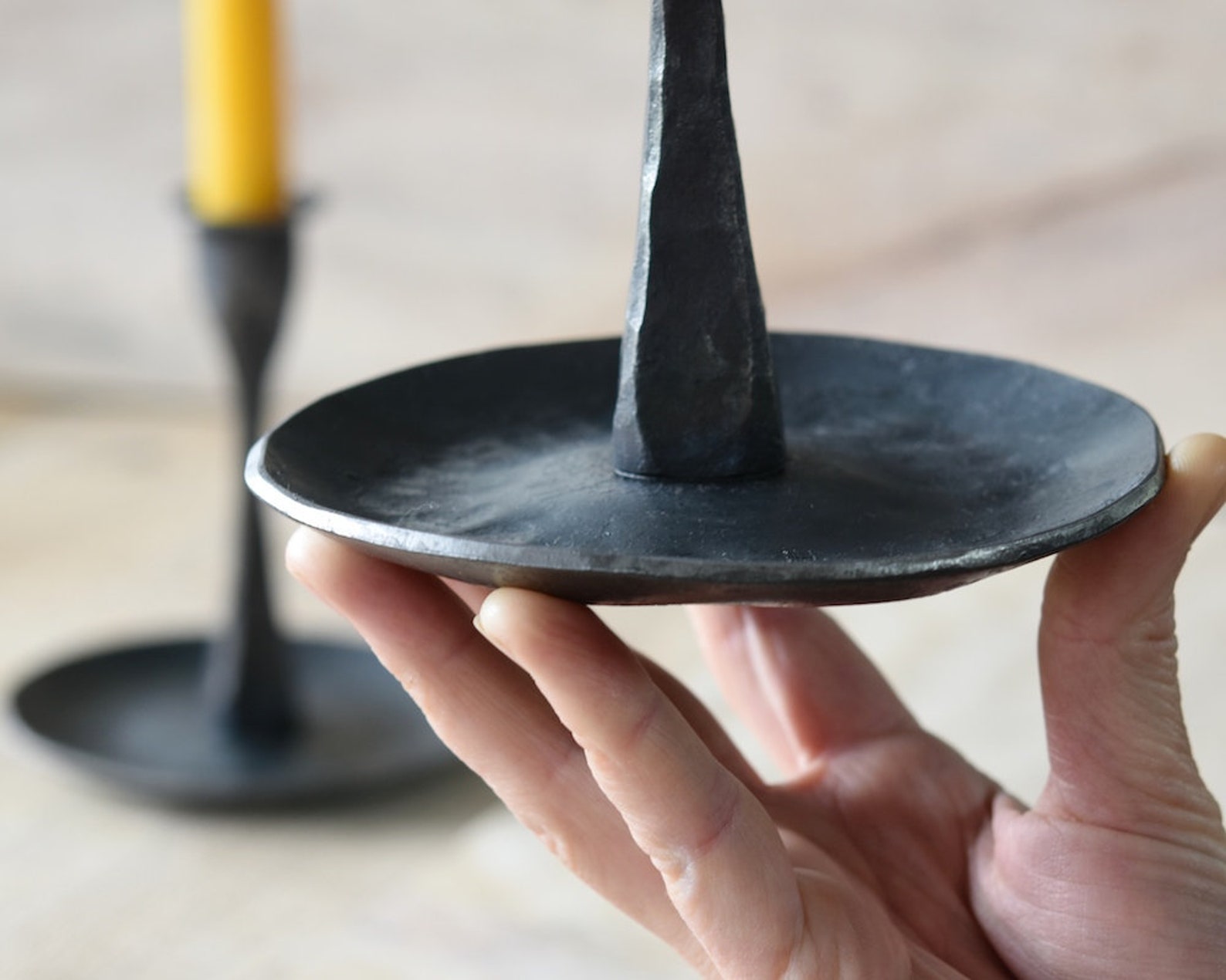 A Pair of CANDLESTICKS Iron Hand Forged Gift Personalized - Etsy