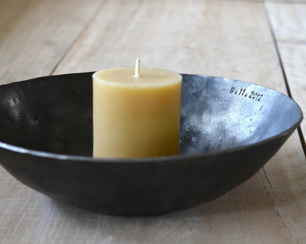 ROUND METAL BOWL With or Without Personalization 6th Anniversary Gift ...